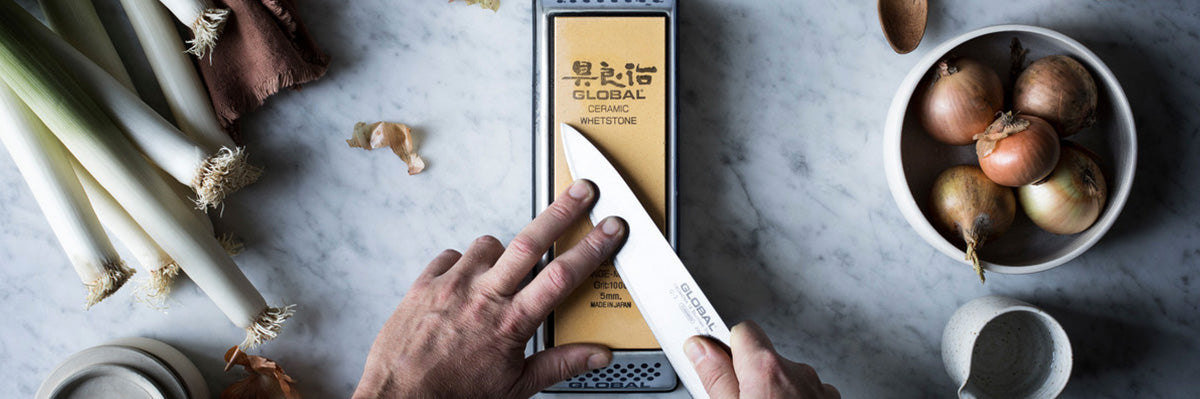 How to use a Whetstone Sharpener – Global Knives South Africa